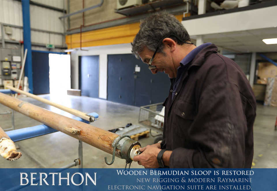 Wooden Bermudian sloop restored by Berthon - Berthon